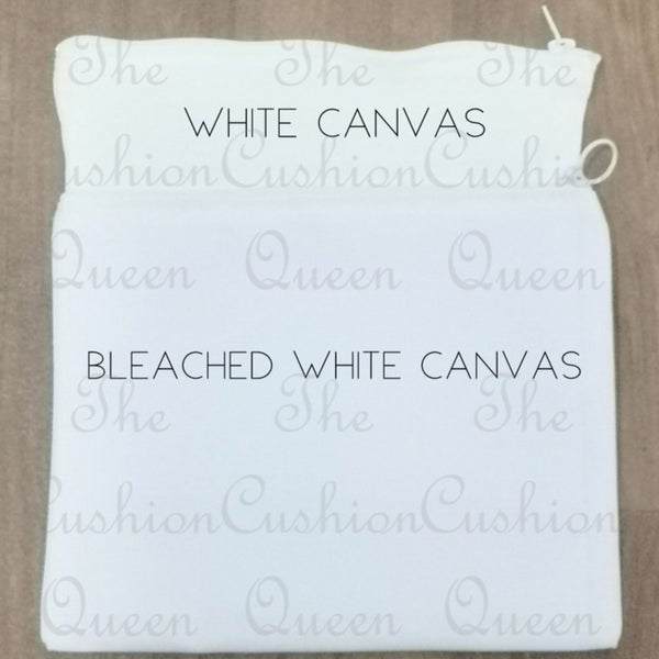 Luxury Bleached White Canvas Makeup Bag – The Cushion Queen Wholesale